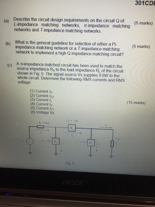 Solved 301CD Describe the circuit design requirements on the | Chegg.com