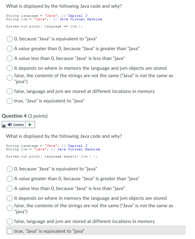 Solved What is displayed by the following Java code and why? | Chegg.com