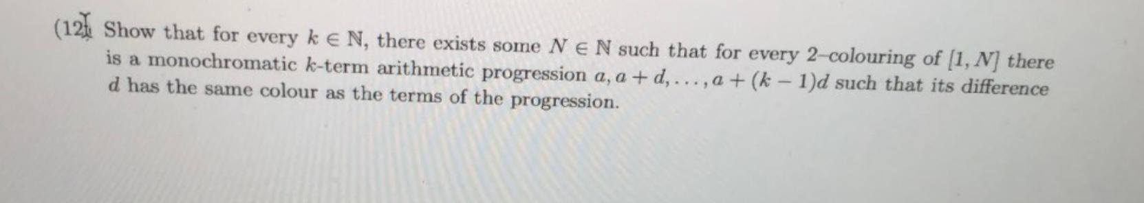Solved 12. Show that for every k∈N, there exists some N∈N | Chegg.com