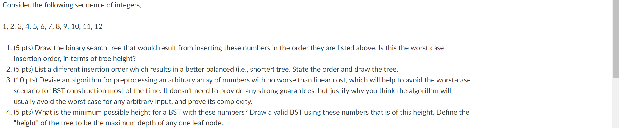 Solved Consider the following sequence of integers, | Chegg.com