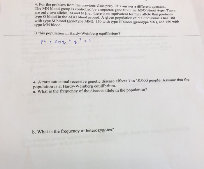 Solved 4. For the The MN blood group is controlled by a | Chegg.com