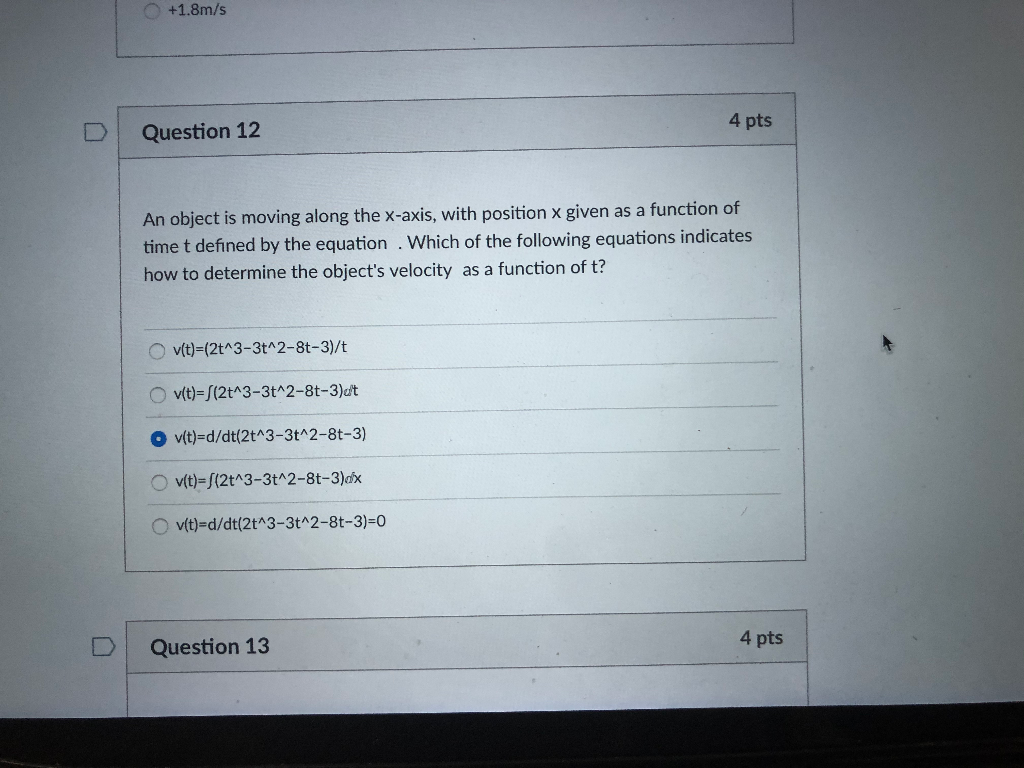 Solved 41 0 t(s) -4 0 2 6 10 A car moves in a straight line | Chegg.com