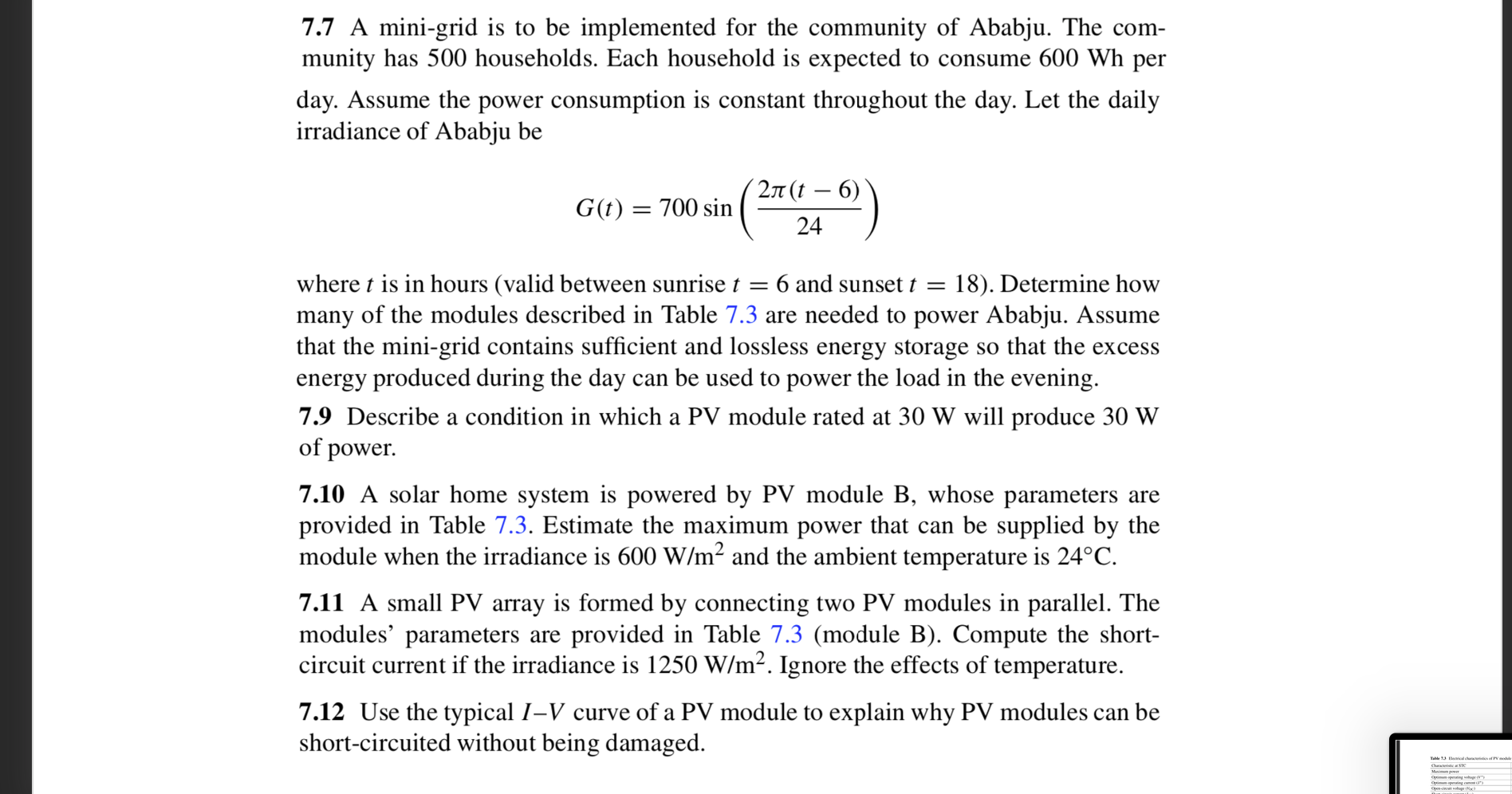 Solved HW 7.1 Consider PV module A whose characteristics are | Chegg.com
