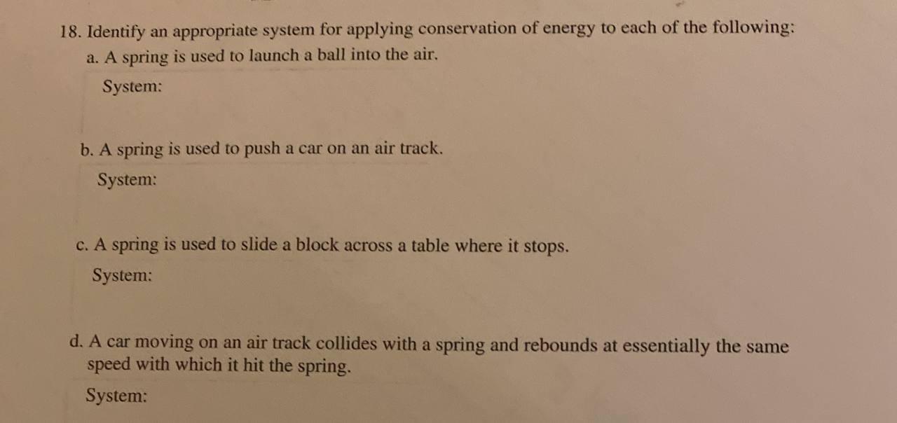 Solved 18. Identify an appropriate system for applying | Chegg.com