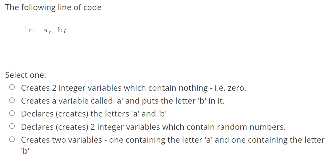 Solved The default case in a switch statement: Select one: | Chegg.com