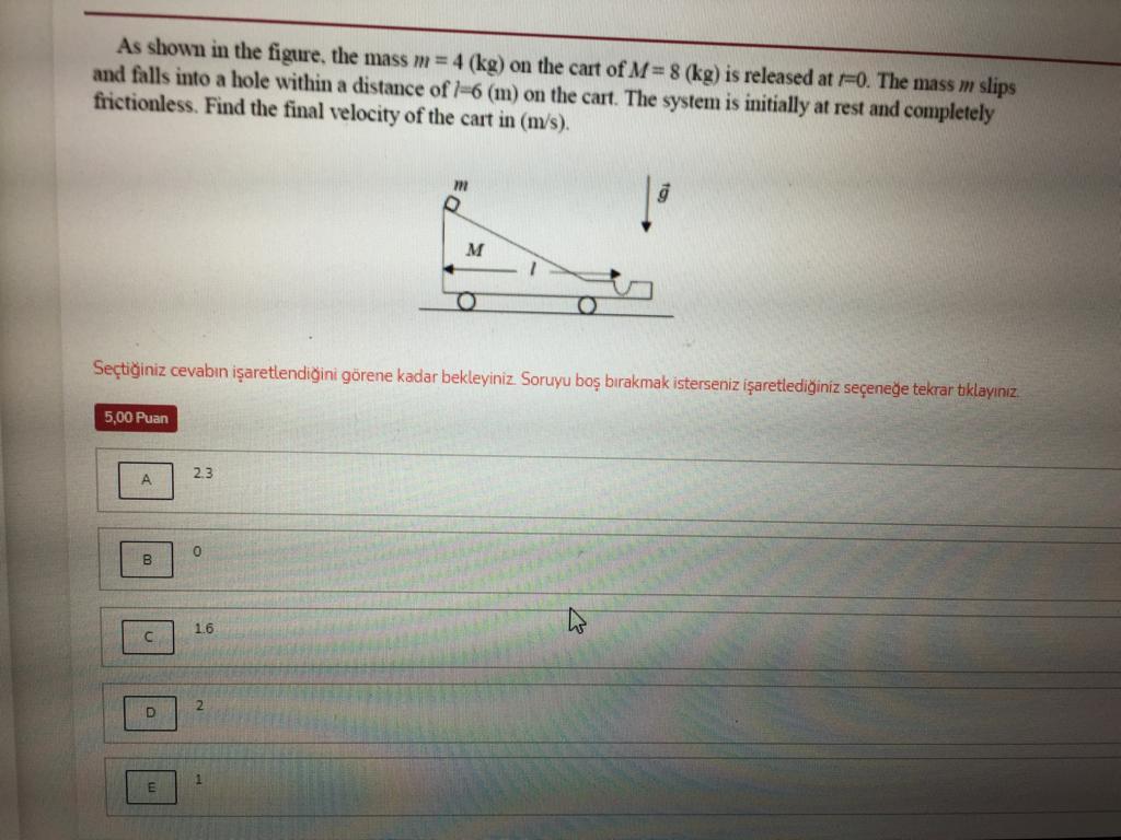 Solved As shown in the figure, the mass m = 4 (kg) on the | Chegg.com