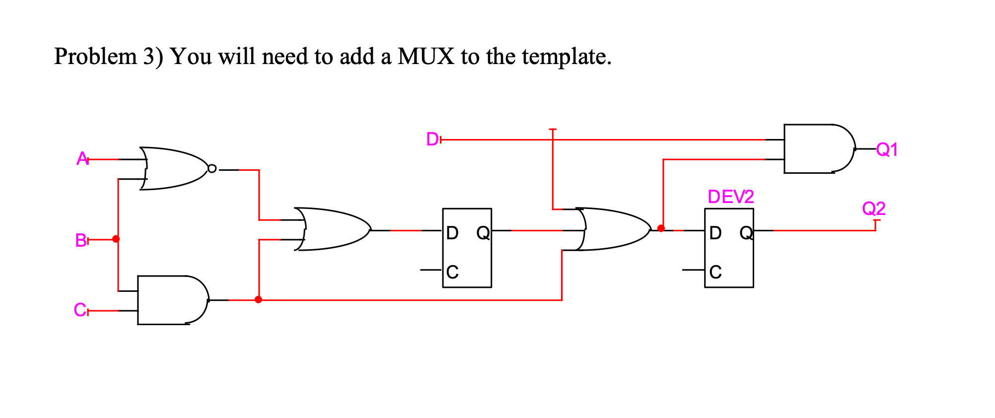 Solved Problem 3) You will need to add a MUX to the | Chegg.com