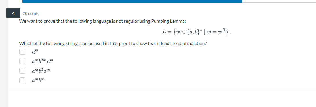 Solved We Want To Prove That The Following Language Is Not 