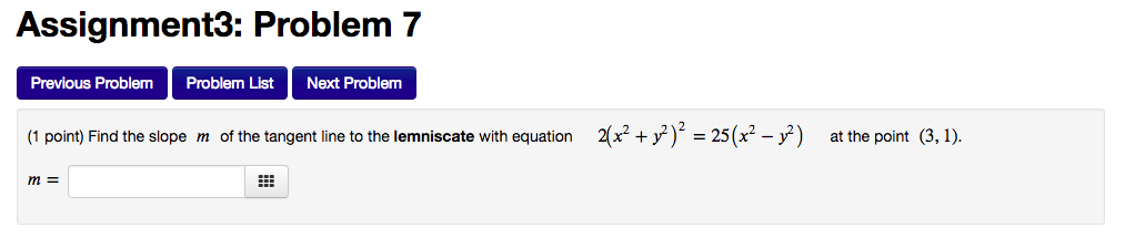 Solved Assignment3 Problem 7 Previous Problem Problem List