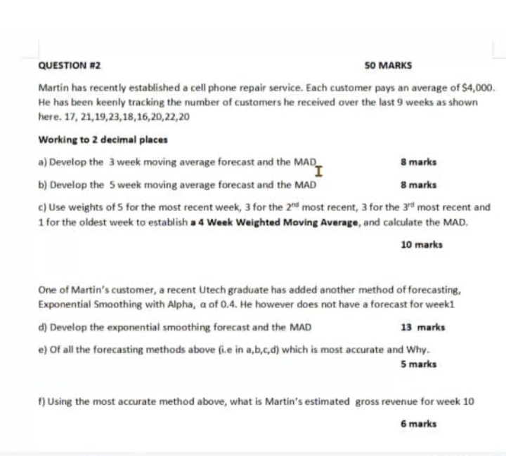 Solved QUESTION #2 50 MARKS Martin has recently established | Chegg.com