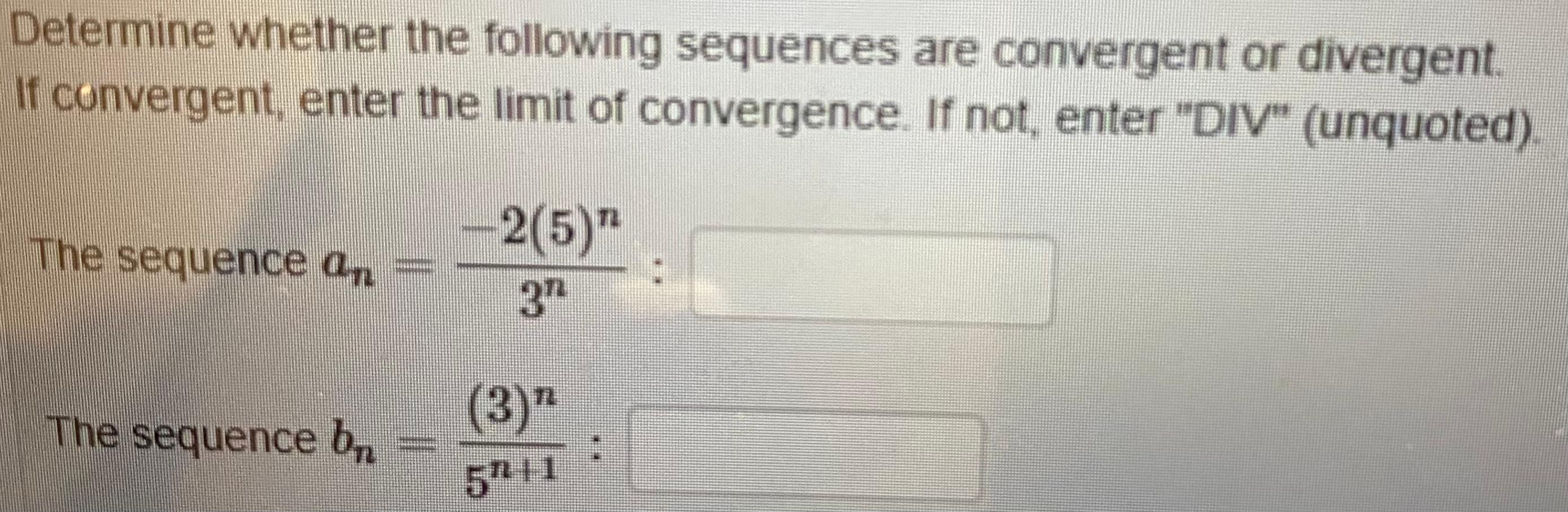 Solved Determine whether the following sequences are | Chegg.com