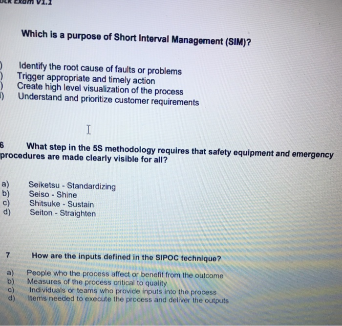 Solved ER EXdm Vl.2 Which is a purpose of Short Interval | Chegg.com