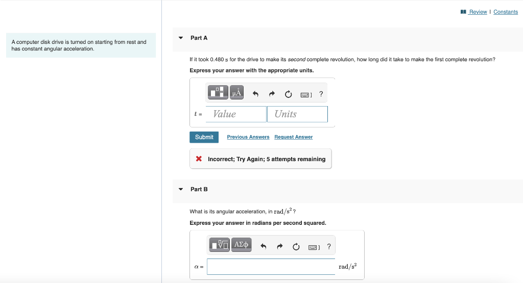 Solved A computer disk drive is turned on starting from rest | Chegg.com