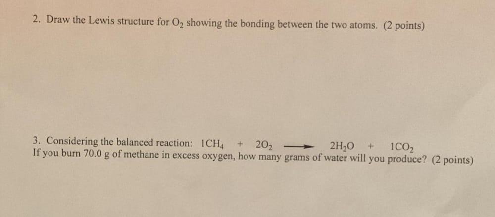Solved 2. Draw the Lewis structure for O2 showing the | Chegg.com