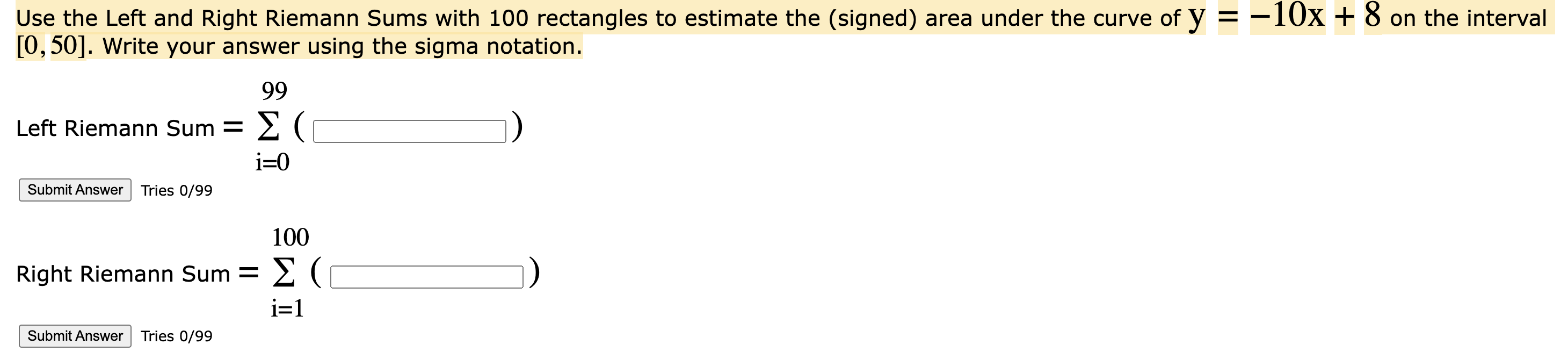 Solved Use the Left and Right Riemann Sums with 100 | Chegg.com