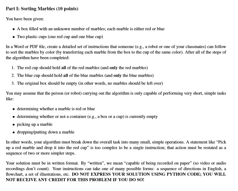 Solved Python: You have been given: • A box ﬁlled with an | Chegg.com