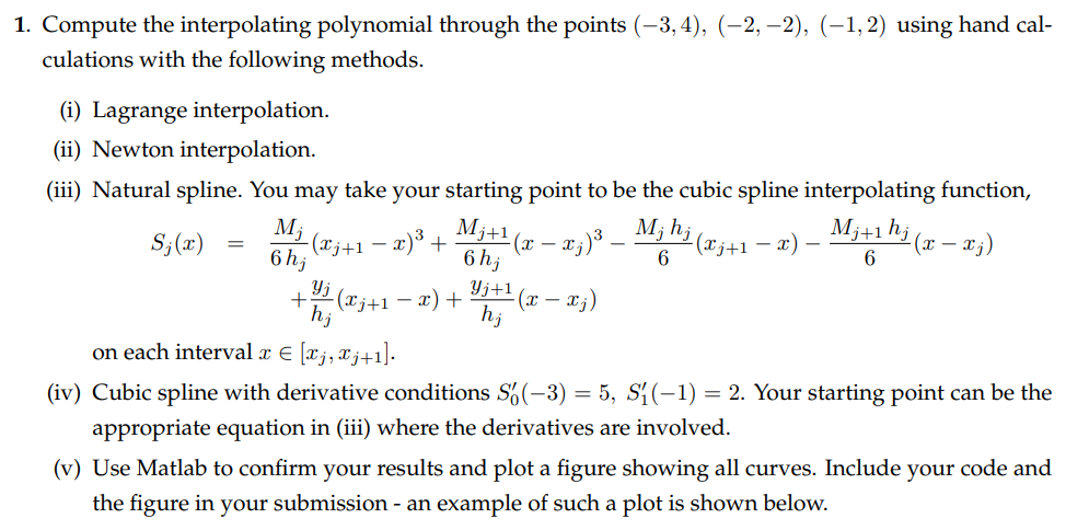 Solved 1. Compute the interpolating polynomial through the | Chegg.com