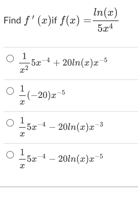 Solved Find f'(x) ﻿if | Chegg.com