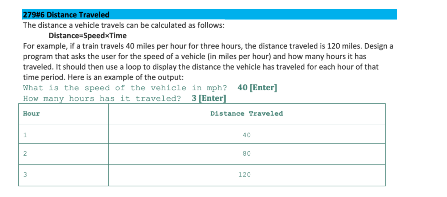 Solved 279#6 Distance Traveled The distance a vehicle | Chegg.com