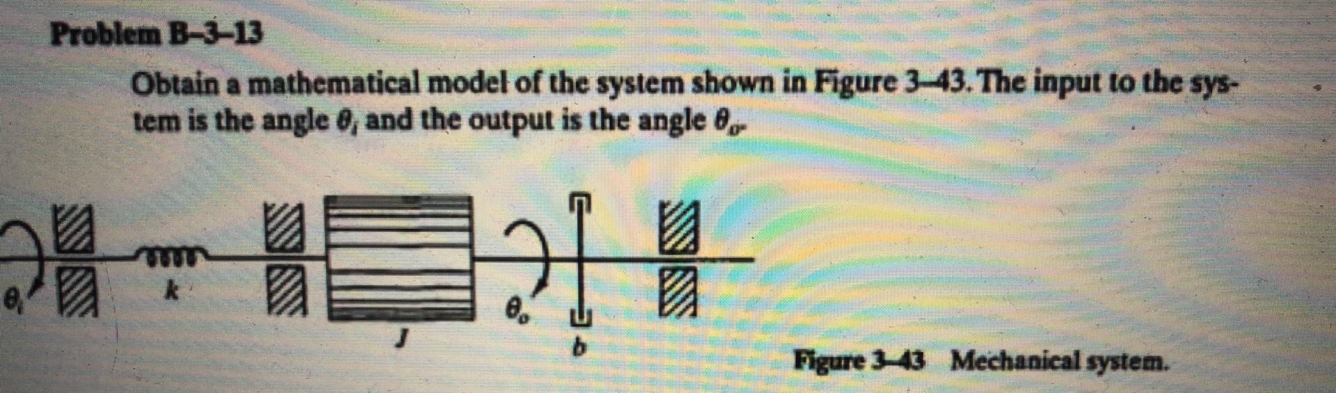 Solved Problem B-3-13 Obtain a mathematical model of the | Chegg.com