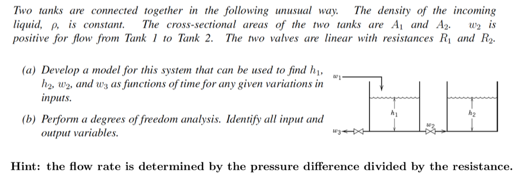 Solved Two tanks are connected together in the following | Chegg.com