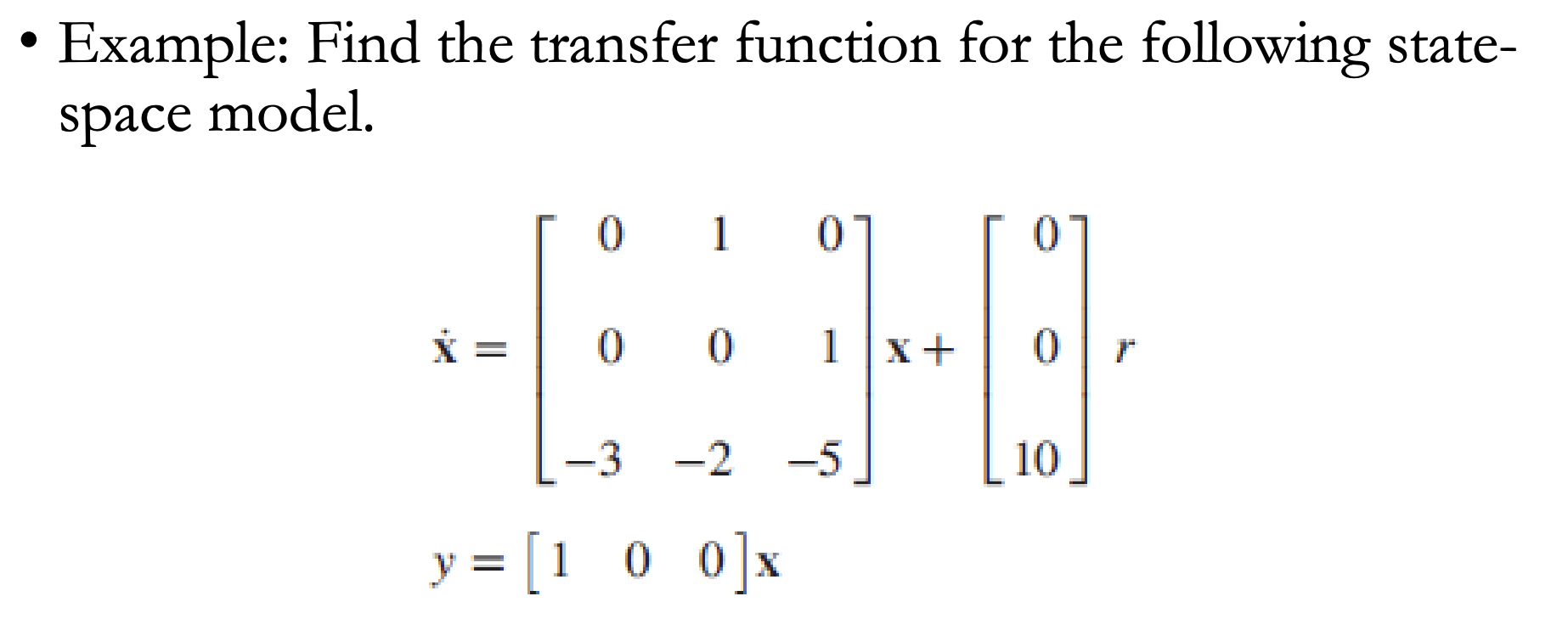 Solved - Example: Find the transfer function for the | Chegg.com