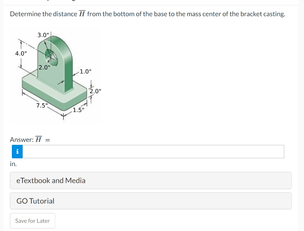 Solved Determine the distance Hˉ from the bottom of the base | Chegg.com