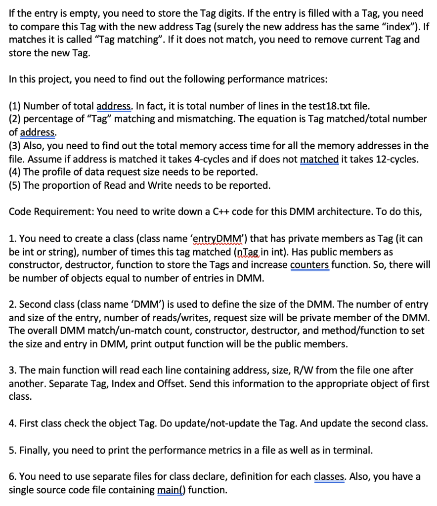Project 1 In this project, you need to write down a | Chegg.com