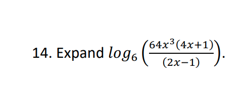 Solved 14. Expand log. (** ****"). | Chegg.com