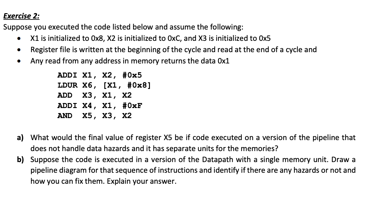 Solved Exercise 2: Suppose you executed the code listed | Chegg.com