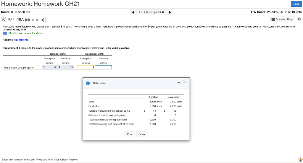 Solved Homework: Homework CH21 Save Score: 0.33 of 20 pts 4 | Chegg.com