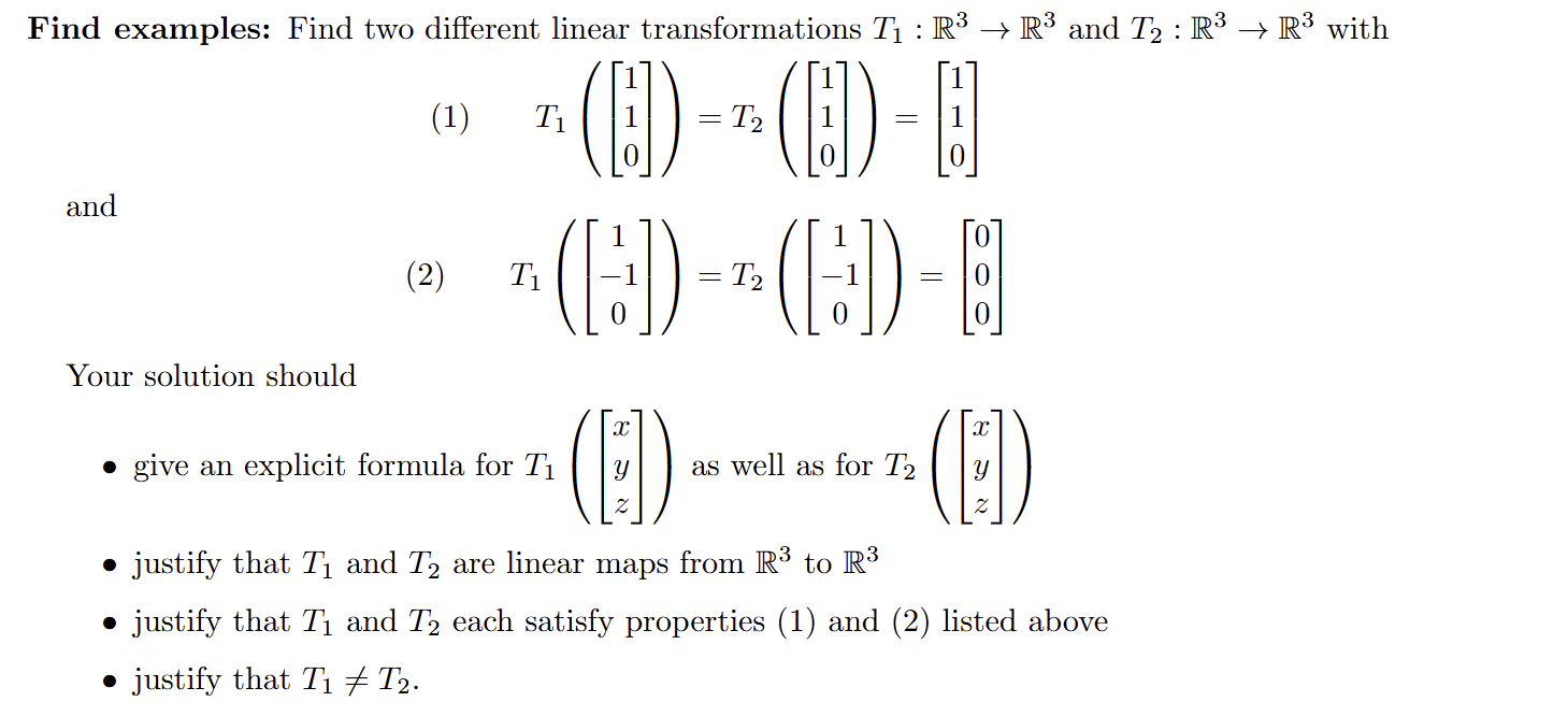 Solved Find examples: Find two different linear | Chegg.com