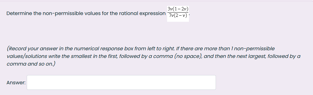 Solved Determine the non-permissible values for the rational | Chegg.com