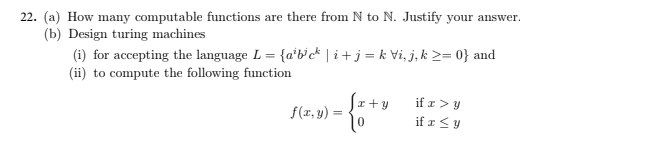 Solved 22. (a) How many computable functions are there from | Chegg.com