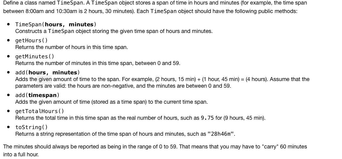 (Solved) : Define Class Named Timespan Timespan Object Stores Span Time ... (Solved) : Define Class Named Timespan Timespan Object Stores Span Time ...