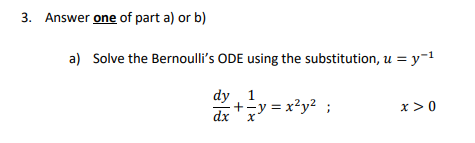 Solved 2. Solve the following ODEs by using an appropriate | Chegg.com
