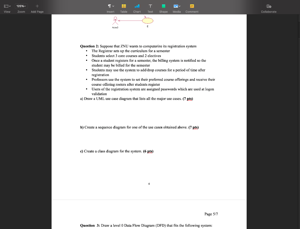 Solved 125% + Tv T lo Collaborate View Zoom Add Page Insert | Chegg.com