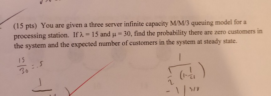 Solved (15 pts) You are given a three server infinite | Chegg.com
