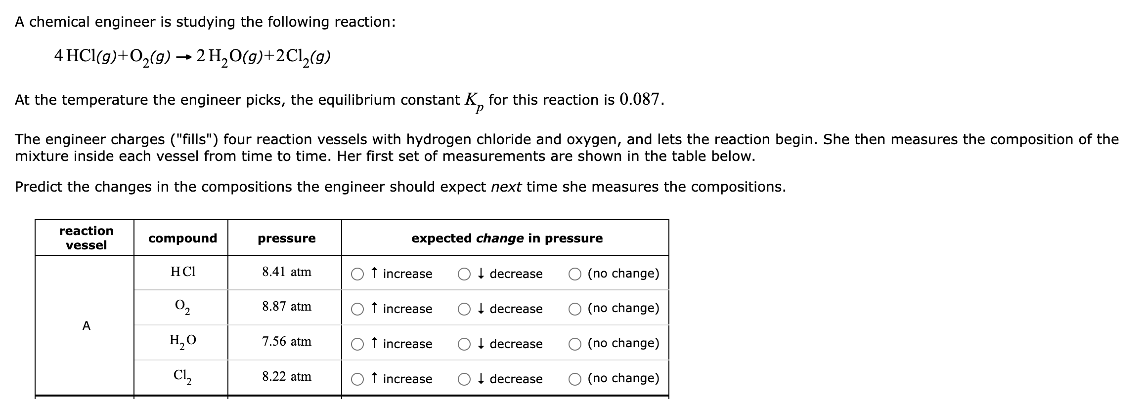 Solved A chemical engineer is studying the following | Chegg.com