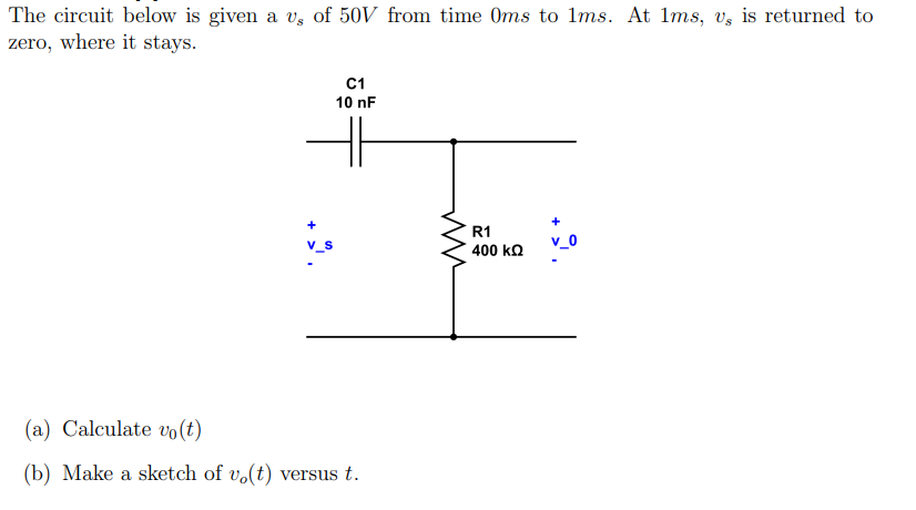 Solved Please help.The circuit below is given a vs ﻿of 50V | Chegg.com