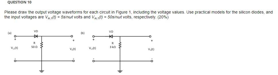 Solved Question 10 Please Draw The Output Voltage Waveforms 5890