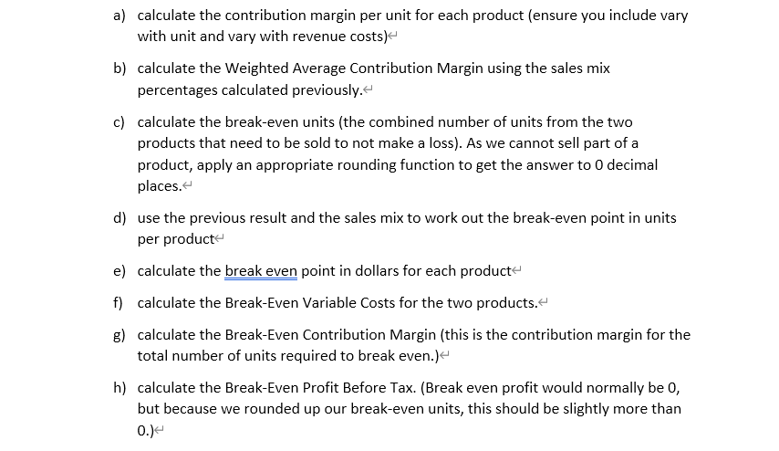 Solved Product Information - Unit Sales Price Units | Chegg.com