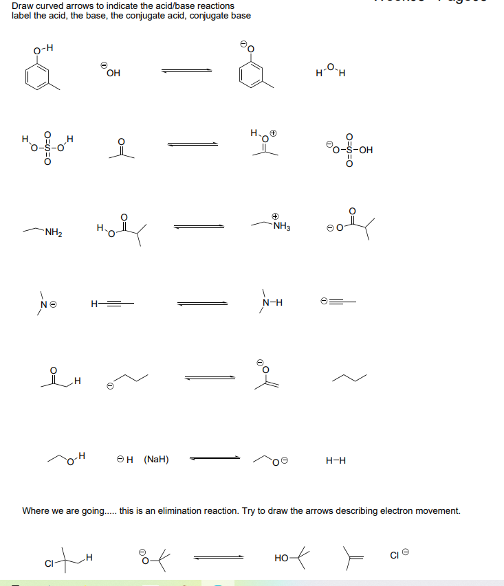 Solved Draw curved arrows to indicate the acid/base | Chegg.com