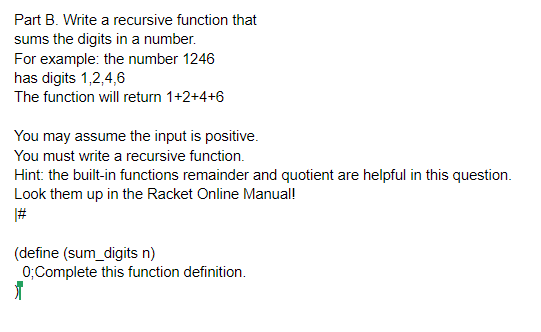 Solved Part A. Utilize recursion to determine if a number is | Chegg.com