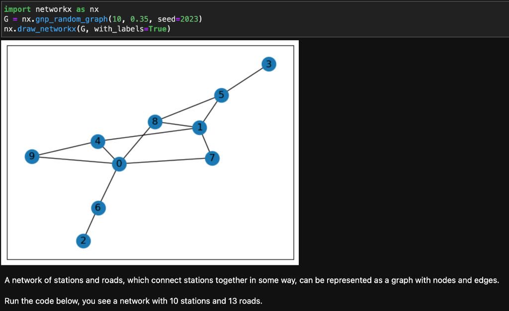 Solved A network of stations and roads, which connect | Chegg.com