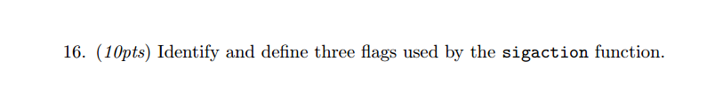 Solved 16. (10pts) Identify and define three flags used by | Chegg.com
