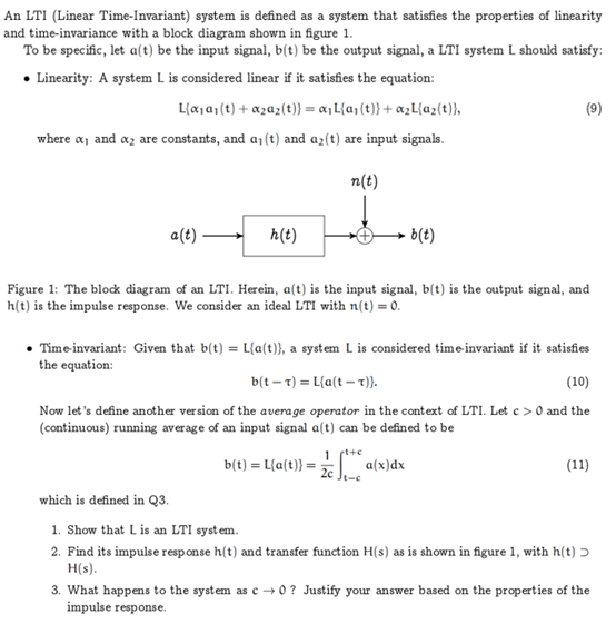 Solved An LTI (Linear Time-Invariant) ﻿system is defined as | Chegg.com