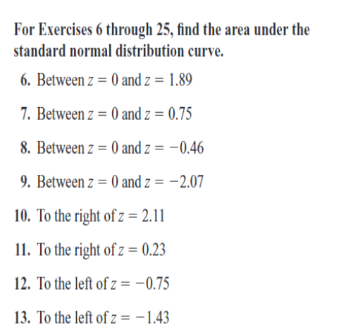 Solved For Exercises 6 through 25 , find the area under the | Chegg.com