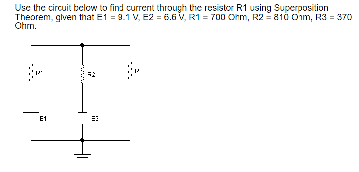 Solved Use the circuit below to find current through the | Chegg.com