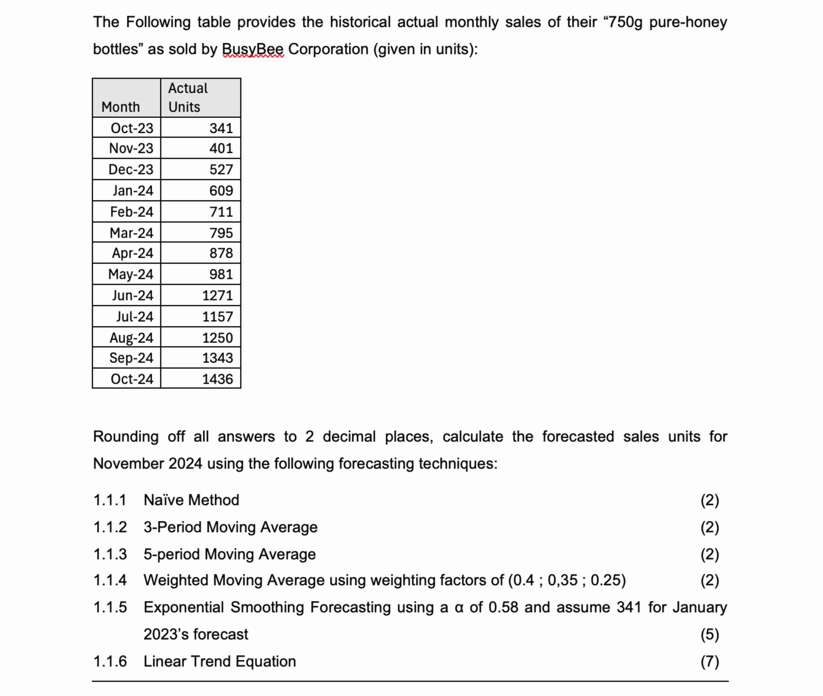 Solved Rounding off all answers to 2 ﻿decimal places, | Chegg.com